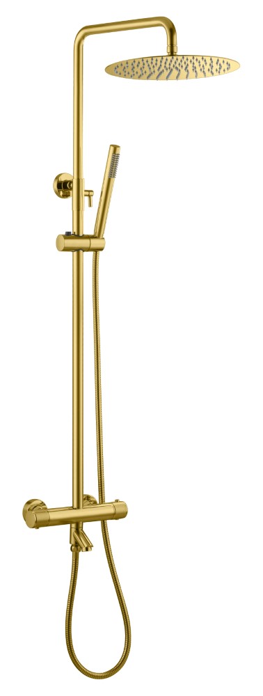 Душевая стойка Boheme Uno 468-T-MG С термостатом Matt Gold (МПБХ1565ДШ ...